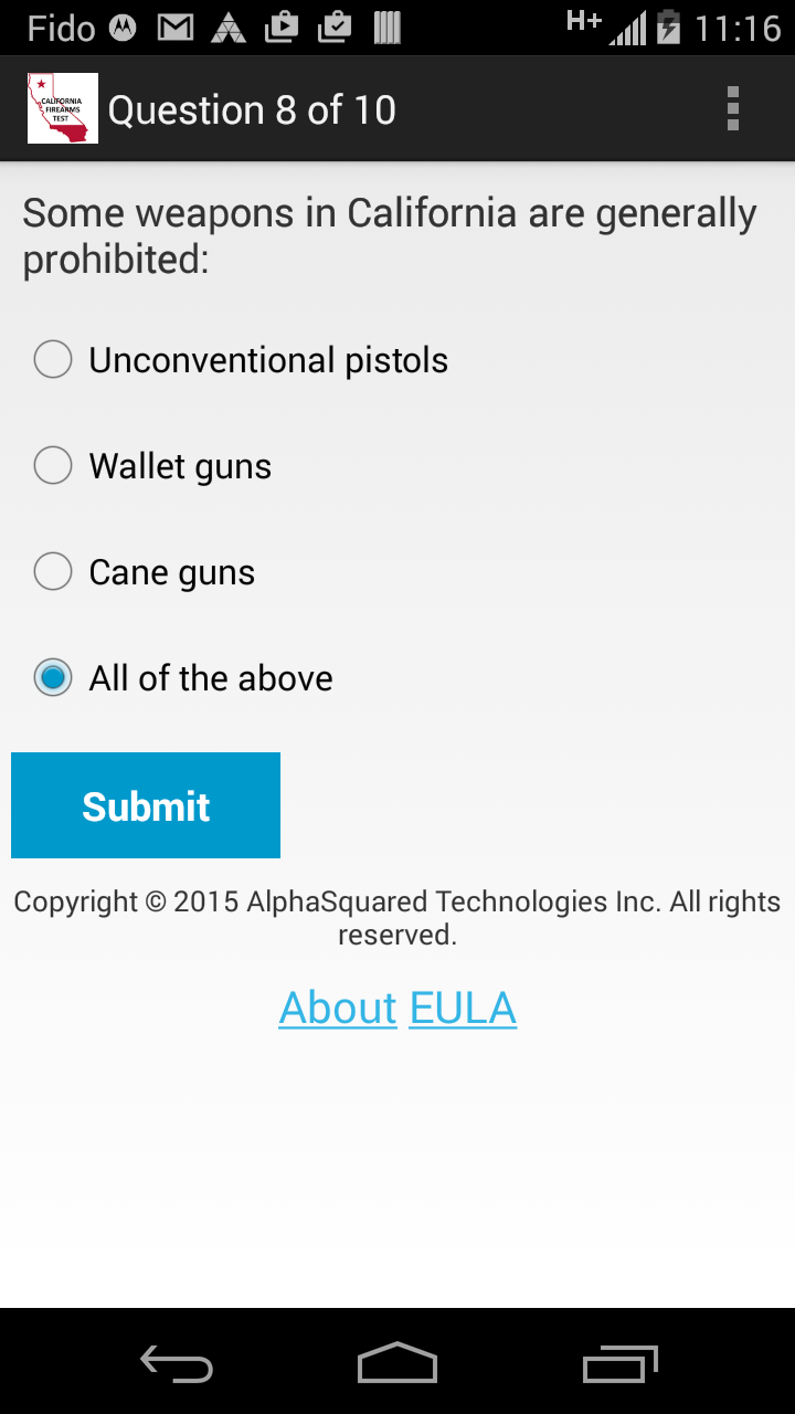 California Firearms Test - App on Amazon Appstore