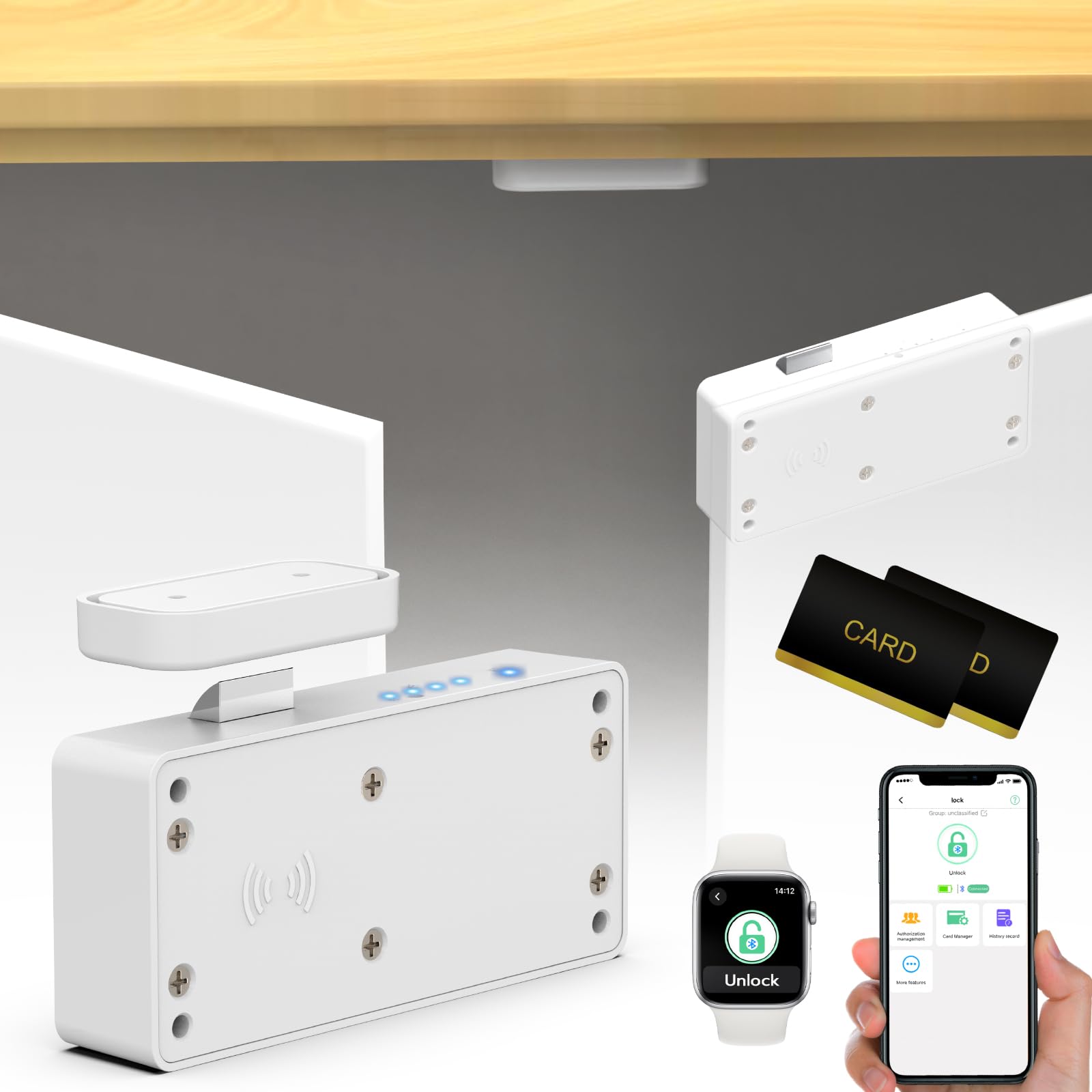 Dhiedas Smart Cabinet Lock, Hidden RFID Drawer Lock, Electronic Keyless ...