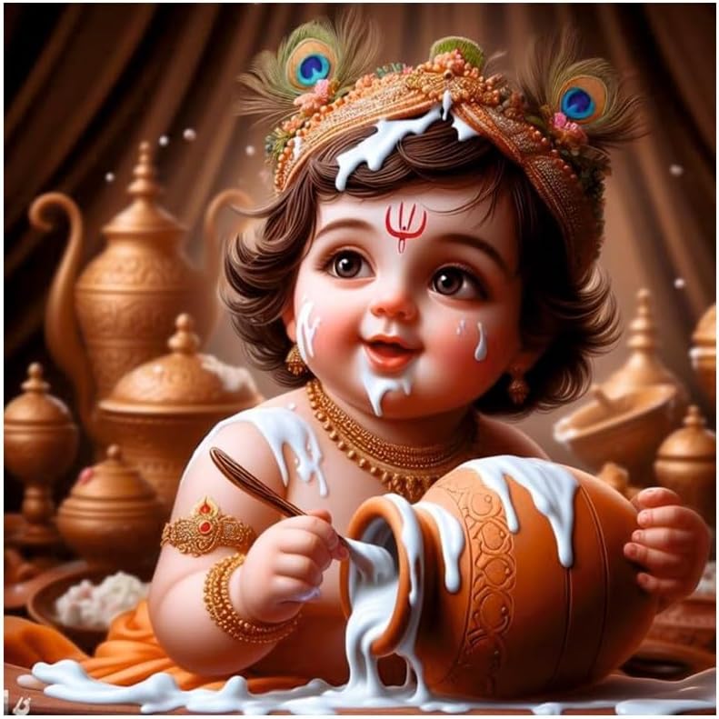 wallpics® Cute little Bal Gopal Baby God Krishna| Kanha Ji | Laddu Lord ...