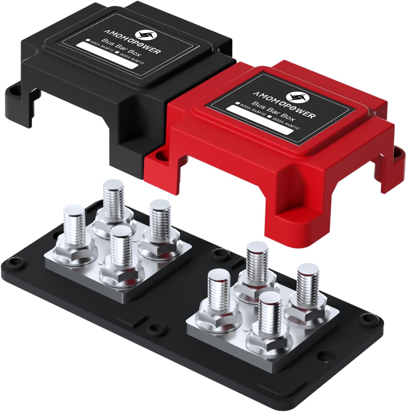 AMOMD Heavy Duty 400A 12-48V Bus Bar Electroplated Tin Copper Power ...