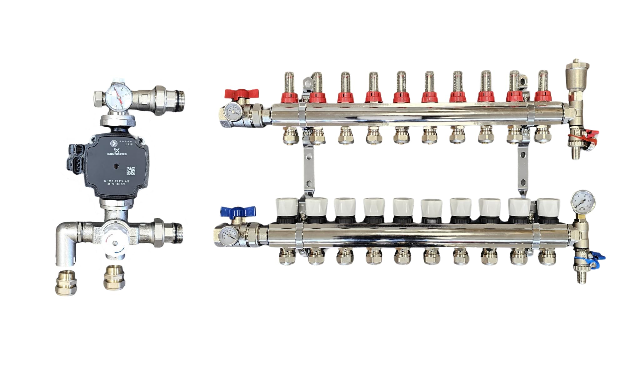 Wärmer System 10 Port Brass Underfloor Heating Manifold with A Rated ...
