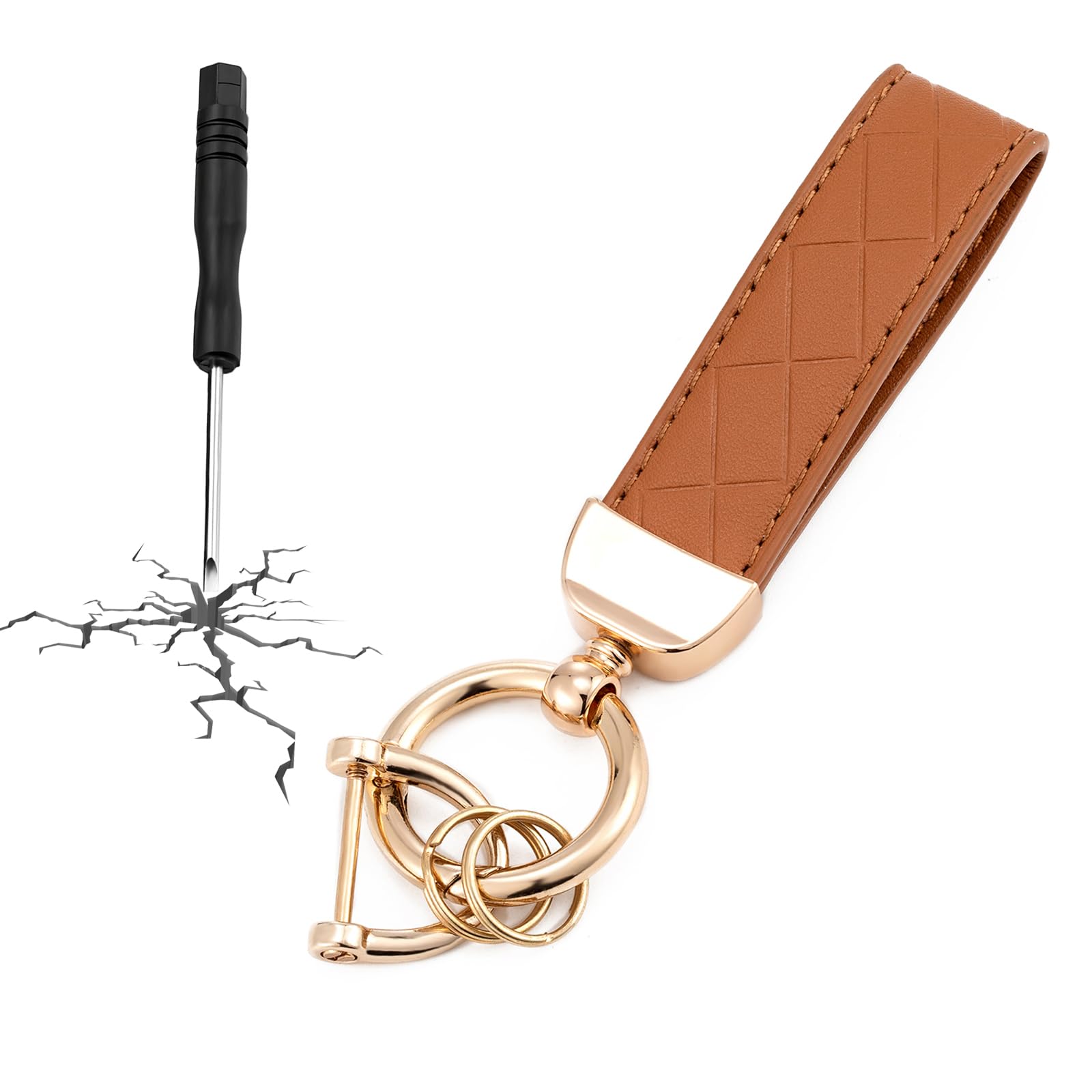 Amazon.com: STACCTE Car Keys Keychain, Leather Key Chain, Universal ...