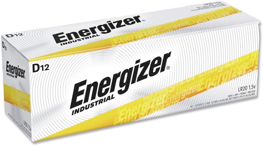 Amazon.com: Energizer D Alkaline Industrial Batteries1.5v, Box of 12 ...