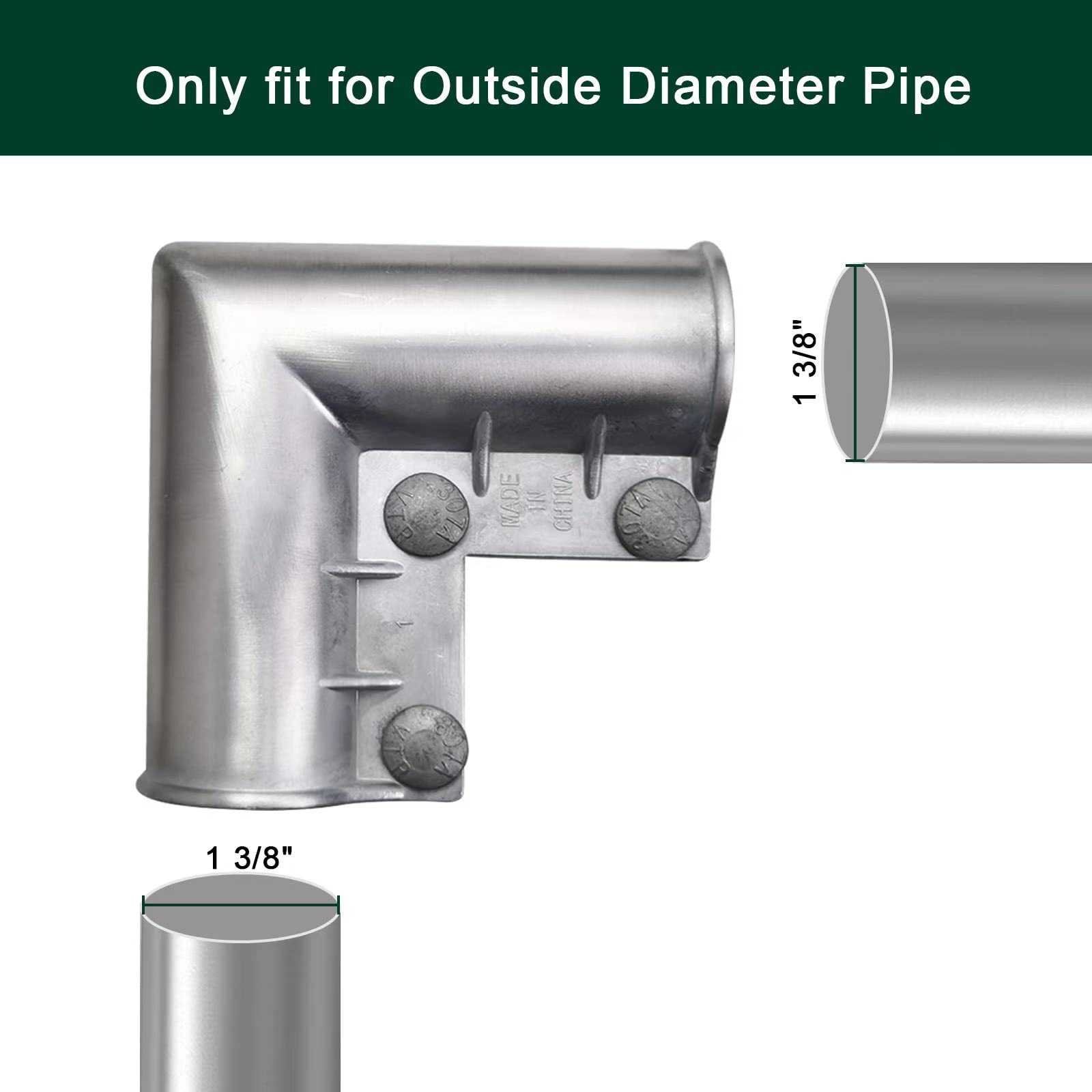 Snapklik.com : Aluminum Chain Link Fence Gate Corner, Gate Elbow For 1 ...