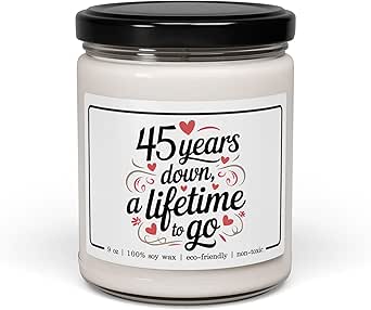 Amazon.com: 45 Years Down a Lifetime to Go Candle, 45th Anniversary for ...