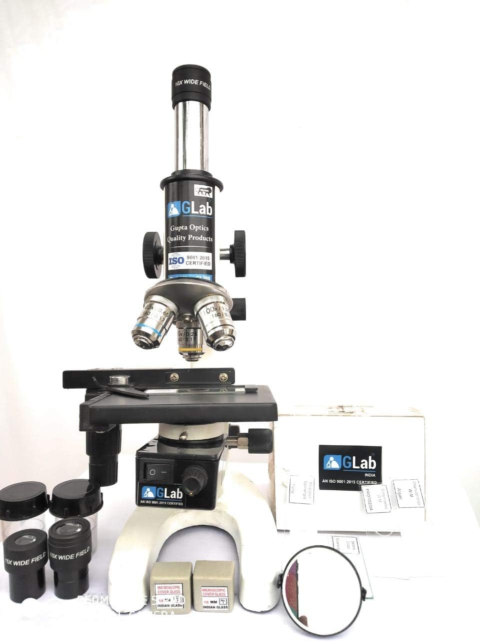 ESAW Student Compound Biological Microscope with 25 Prepared Glass ...