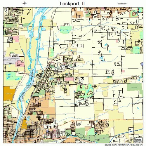 Large Street & Road Map of Lockport, Illinois IL - Printed poster size ...