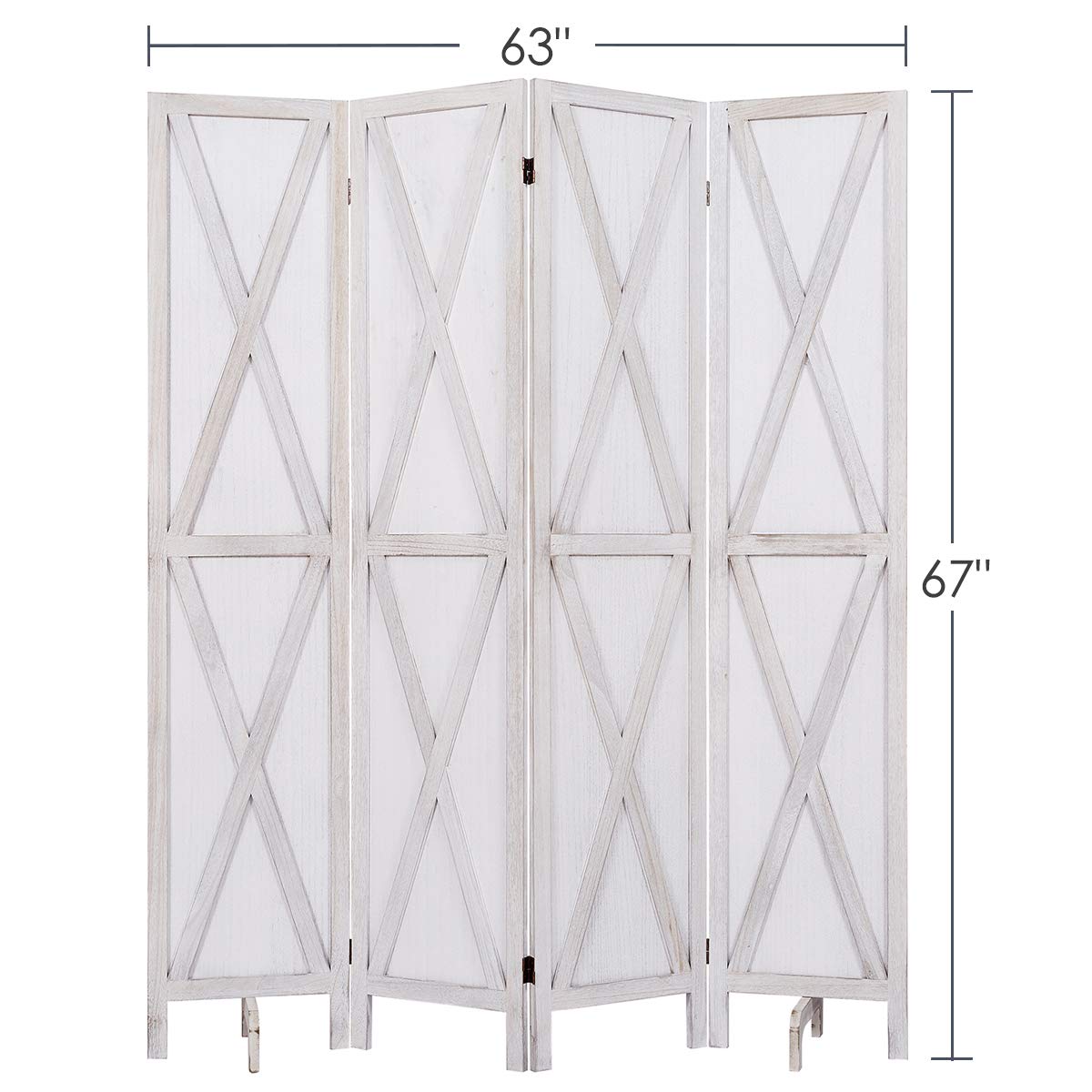 Buy RHF 5.7 Ft.Tall Room Divider with Stand,16" Each Panel,Rustic X ...