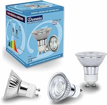Amazon.com : DOMMIA Grow Light, GU10 Full Spectrum Grow Light Bulb, 5W ...