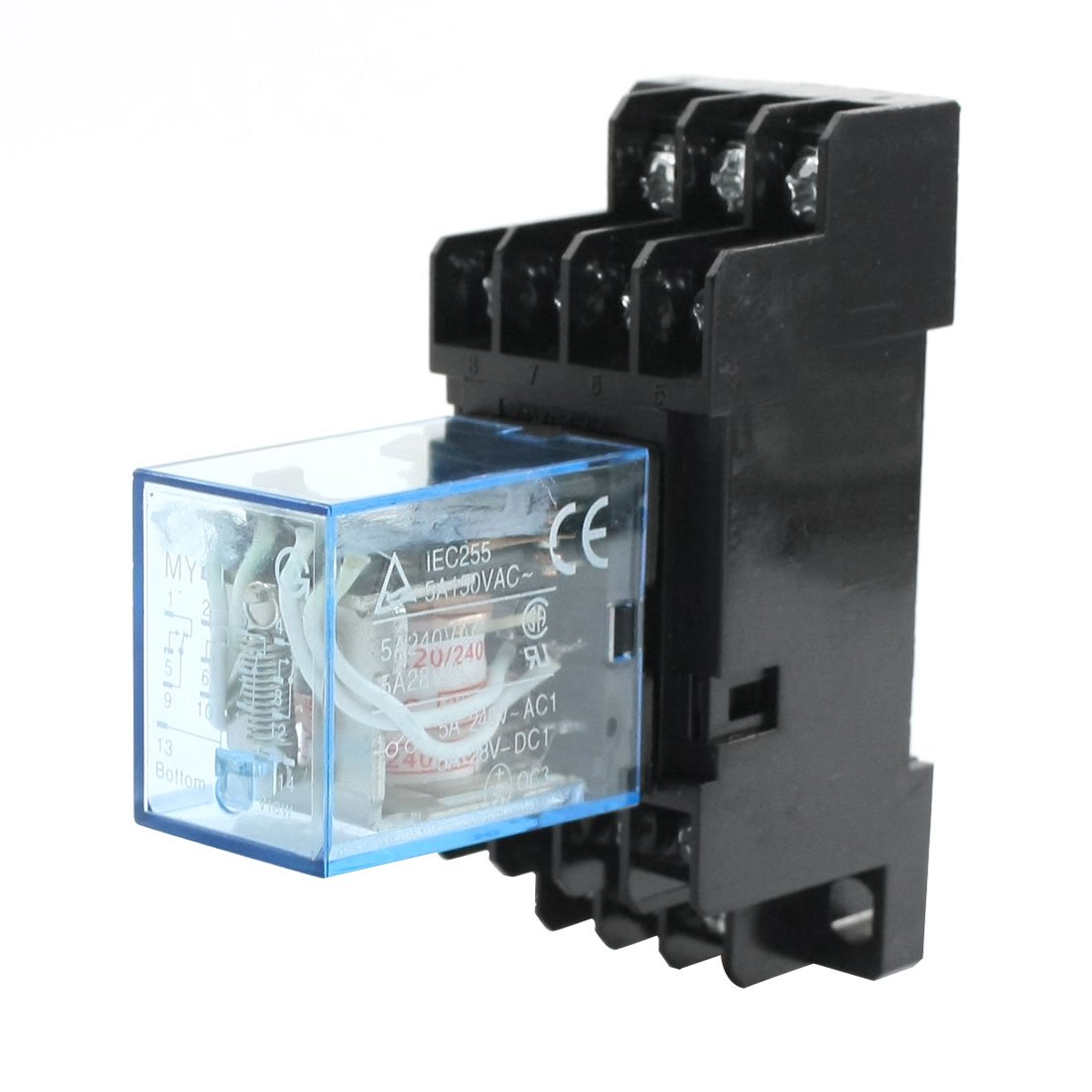 uxcell AC 220V/240V Coil 4P2T 14Pin Electromagnetic Power Relay w Socket : Amazon.in: Home & Kitchen