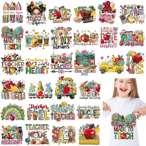 Amazon.com: Teling 36 Sheets Teacher Iron on Transfers Inspirational ...