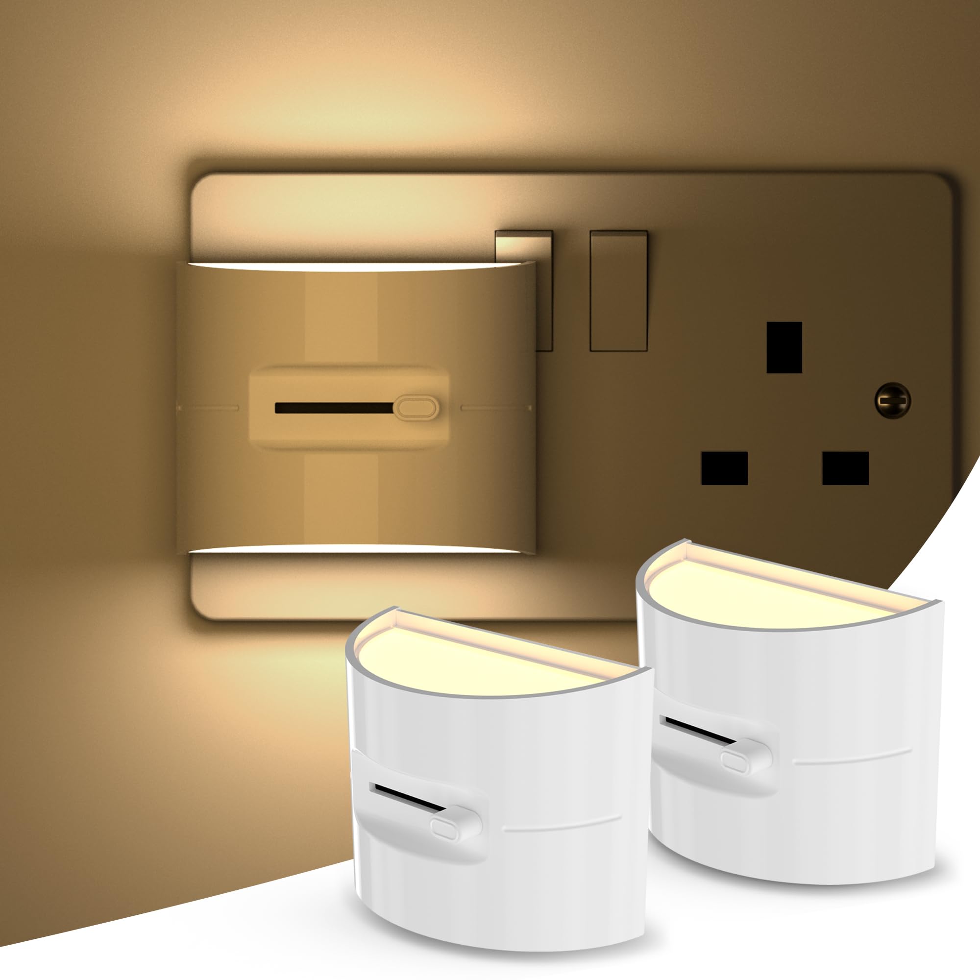 PURSNIC Night Light Plug in Wall for Hallway, with Dusk to Dawn ...
