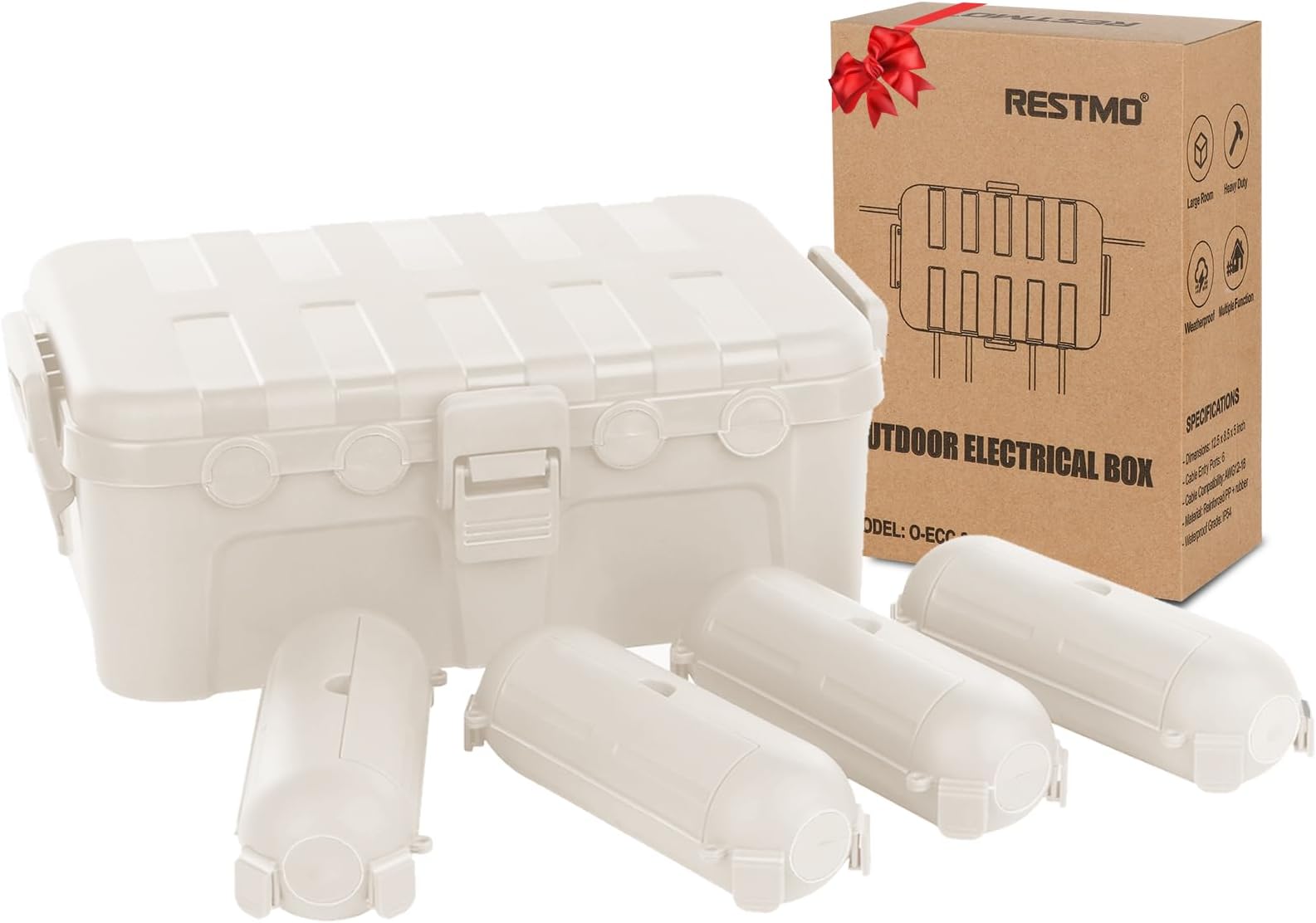 MASTERPLUG Weatherproof Cord Protector Box - Outdoor Waterproof Plastic ...