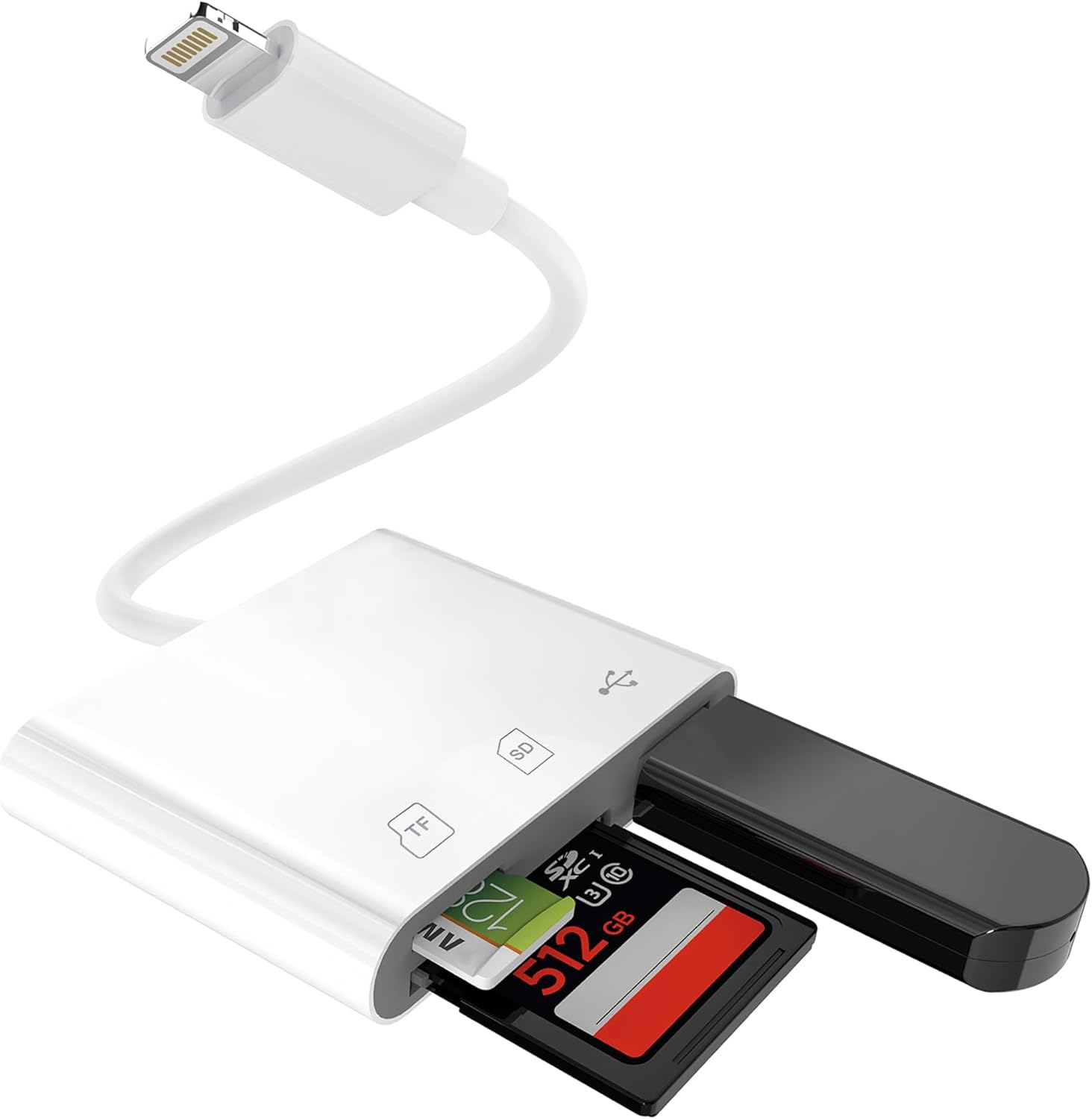 Amazon.com: Lightning to SD Card Reader for iPhone,USB Camera Adapter 3 ...