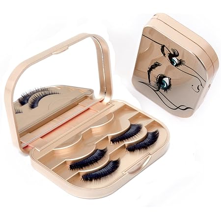 Amazon.com : YiQiYi Cosmetic Case with Mirror Eyelash Case Makeup ...