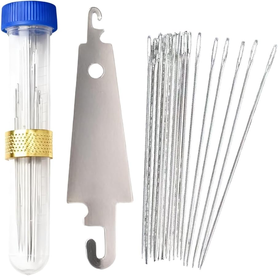 Amazon.com: Sewing Tool Set, 22Pcs Big Eye Steel Needles Kit, Stainless ...