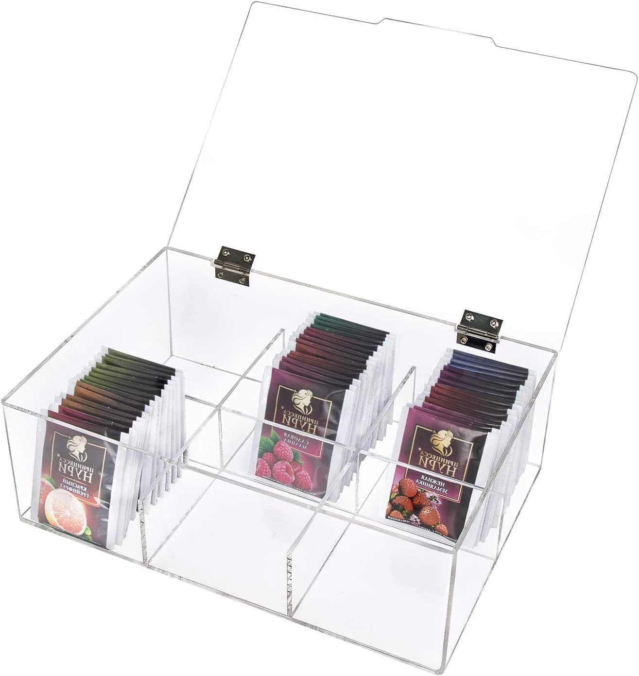 Amazon.com: weddingwish Acrylic Tea Bag Holder Storage Bin Box with ...