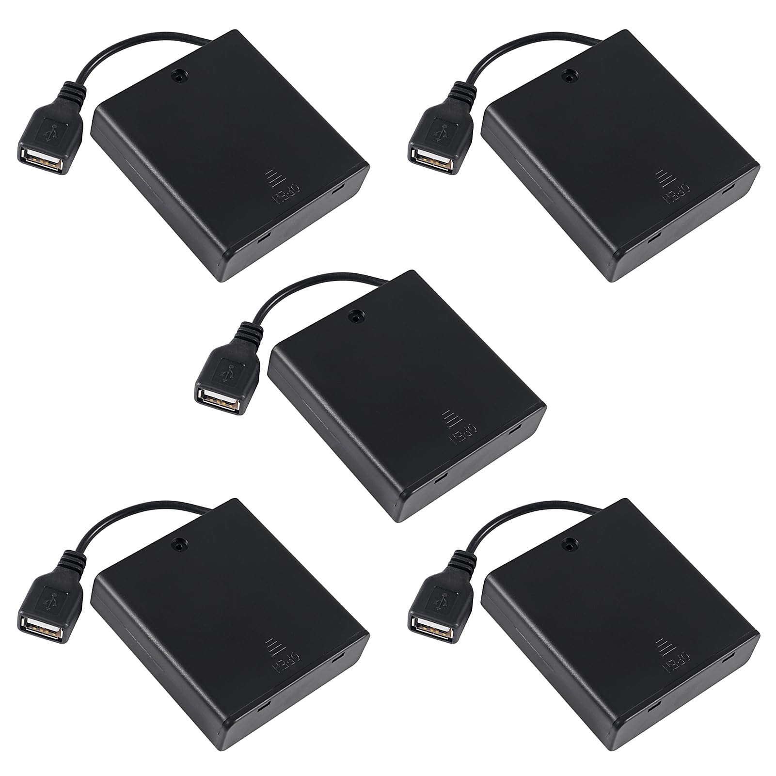 Amazon.com: Coliao 5pcs 4 AA Battery Holder USB Female Socket 4 AA ...