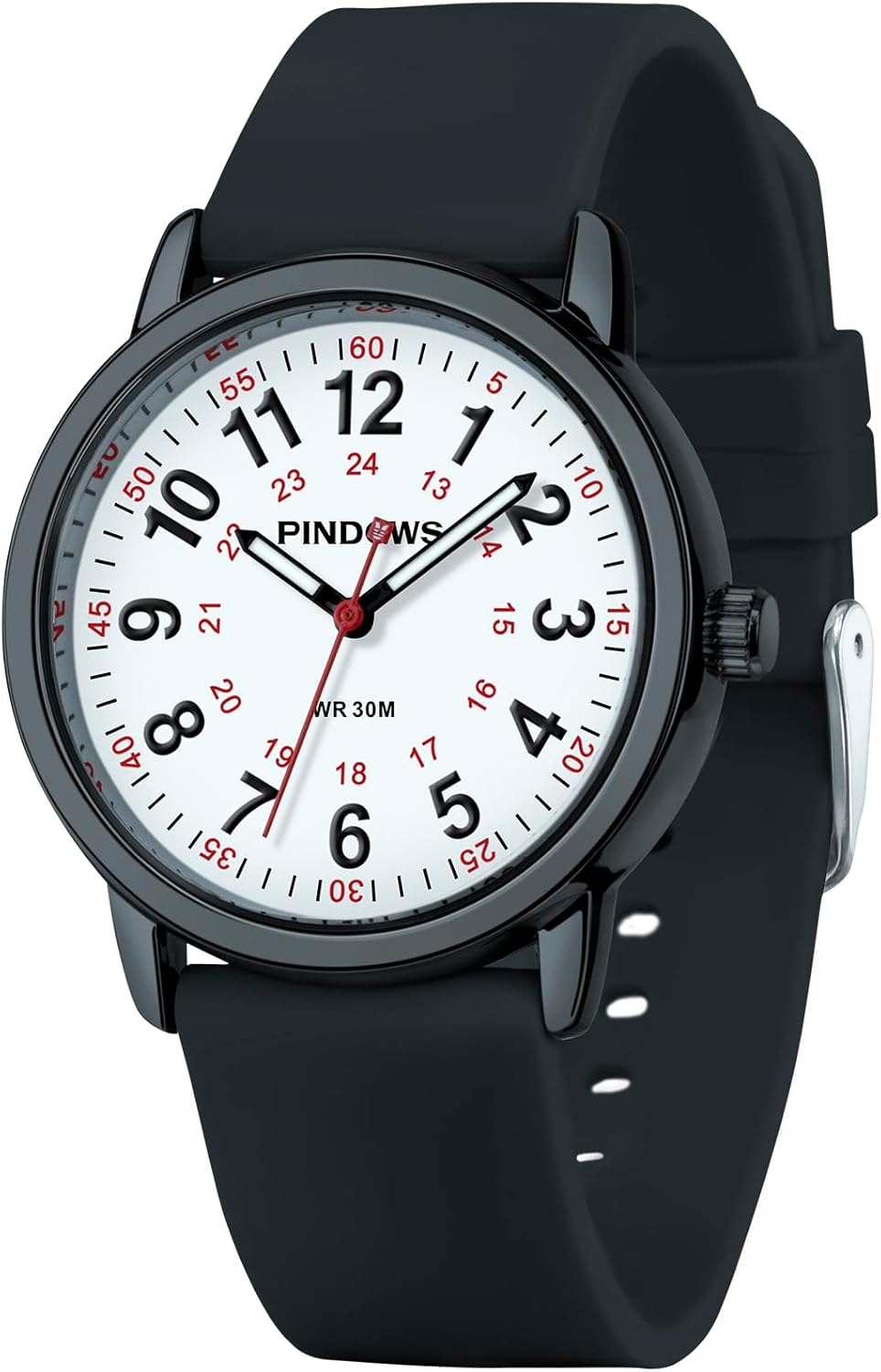 Amazon.co.jp: PINDOWSレディース腕時計、学生向け男女兼用アナログクオーツレディース腕時計、30m防水ミリタリータイム表示、視認性に 発光文字盤 : PINDOWS: ファッション