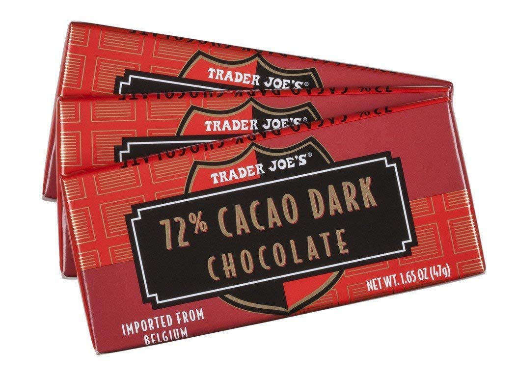 Amazon.com : Trader Joe's 72% Cacao Belgian Dark Chocolate Bars (1 Pack ...