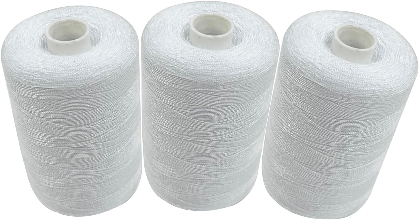 Haobase Sewing Thread Assortment Coil White 1000 Yards Per Spool 40S/2 ...