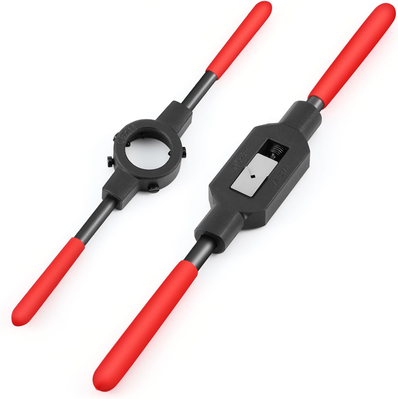 Leriton 2 Pcs Adjustable Tap Wrench Handle Round Die Stock Handle M5 ...