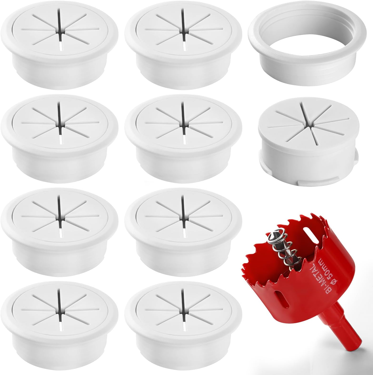 Amazon.com: 2 Pcs Desk Grommet 3.5" (90 mm) Detachable Flexible Desk ...