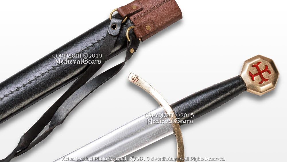 Buy Medieval Gears Brand Knights Templar Crusader Arming Sword Leather ...