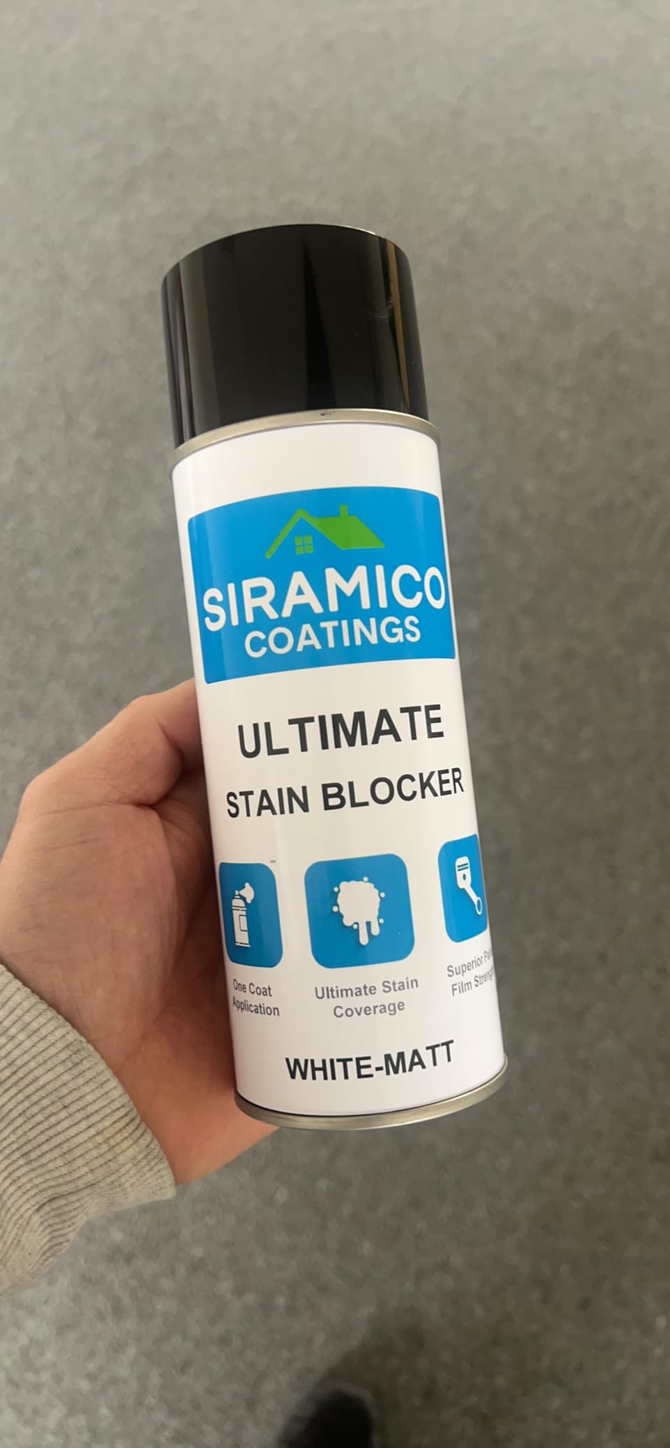 SIRAMICO COATINGS Ultimate Stain Blocker Spray | 400ml - Matte White ...
