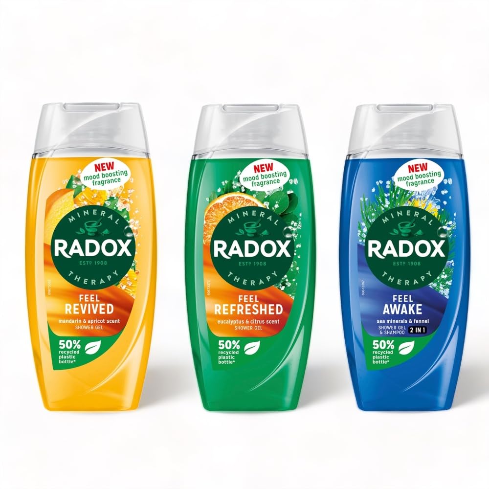 Radox Shower Gel Bundle For Everyday Use | 1x225ml Feel Revived ...