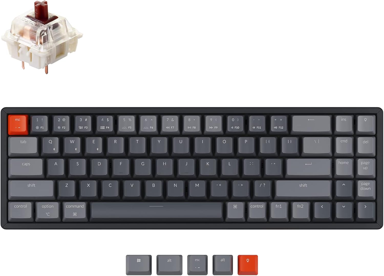 Amazon.com: Keychron K14 70% Layout 72 Keys Bluetooth Wireless/USB ...