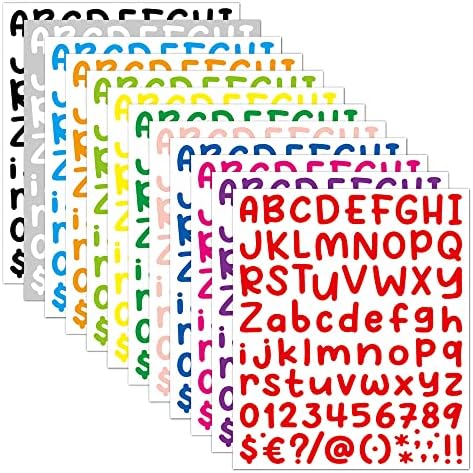 Amazon.com: 972 Pcs Letter &Number Stickers|12 Sheets|Large Self ...