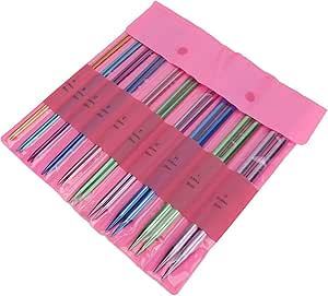 Knitting Needles Set, Single Point Metal Knitting Needles 25cm Different Smoothing Surfaces for ...