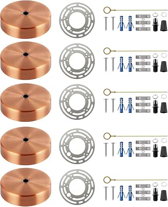 5 Pack Copper Ceiling Canopy Kit for Single Pendant Light, Ceiling ...