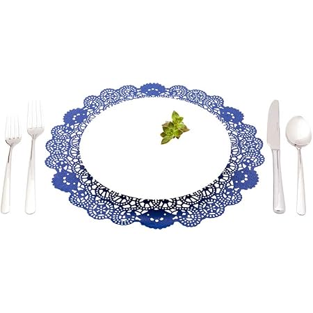 Amazon.com: Disposable Paper Lace Doilies - Navy Blue - Round - Use ...