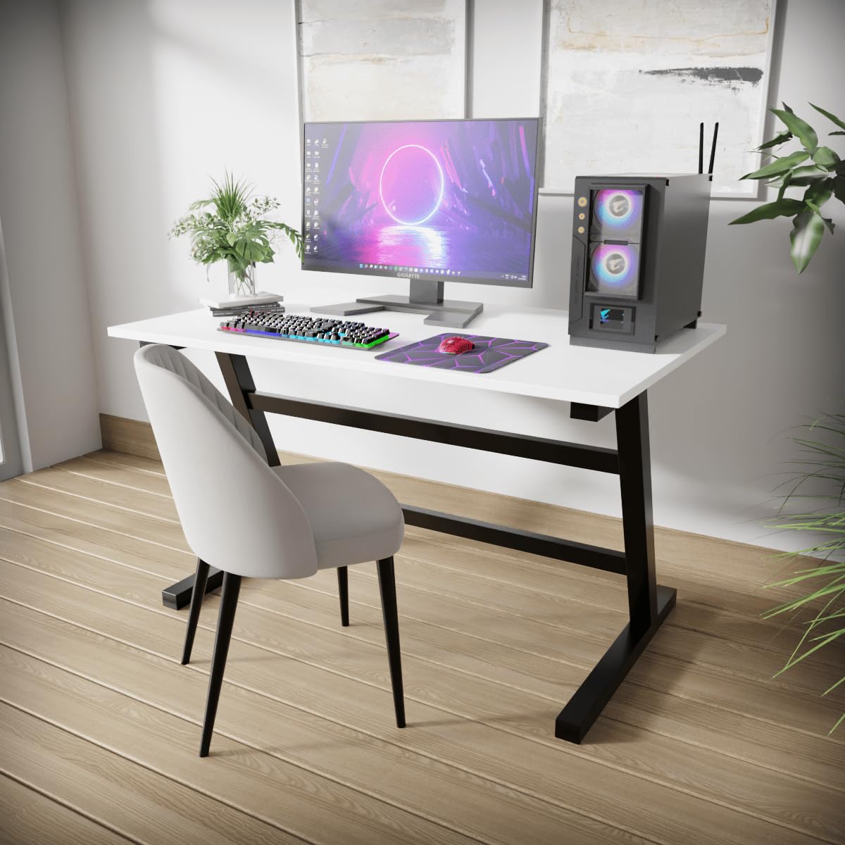 Riyan Luxiwood® Olive Computer Table in Engineering Wood for Home ...