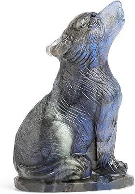 Amazon.com: Artistone Crystal Wolf Statue 2.0 inch Hand-Craved Red ...