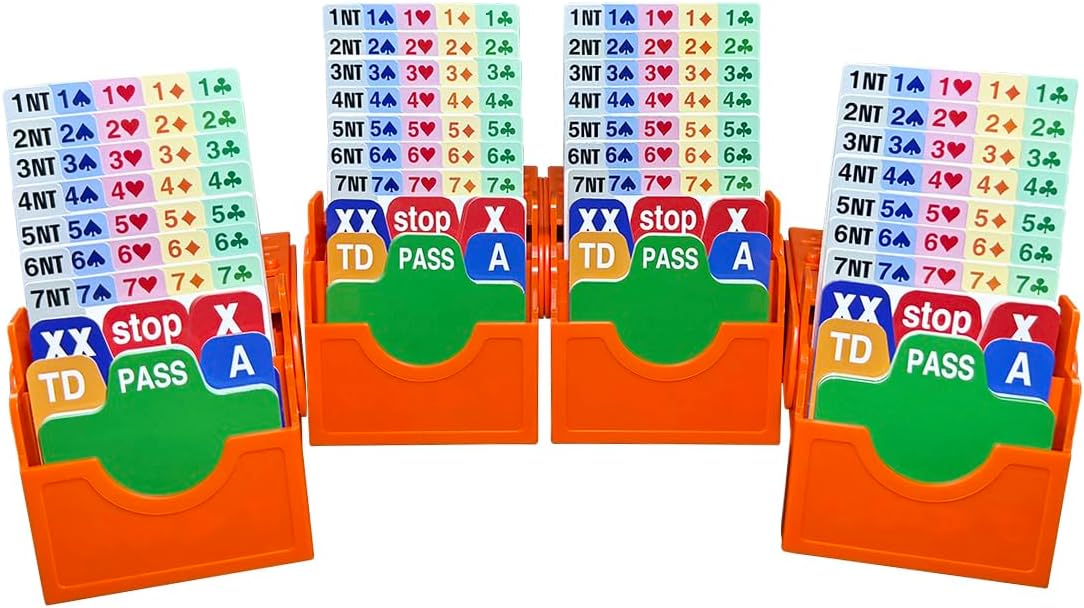 Amazon.com: Set of 4 Orange Plastic Bridge Bidding Boxes with Scoring ...