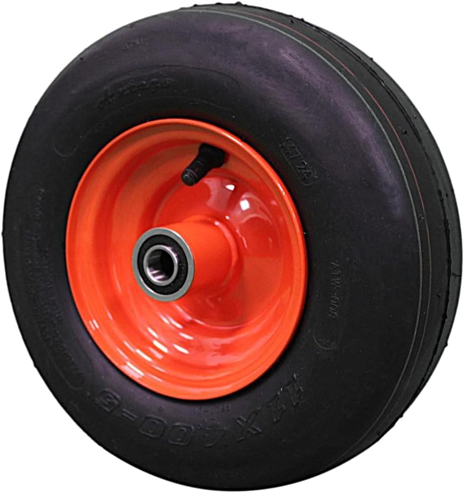 Amazon.com: (Single) 11x4.00-5 Tires & 5.25 Kubota Orange Wheels 4 Ply ...