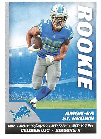 Amazon.com: 2021 Panini Stickers Football #382 Amon-Ra St. Brown RC ...