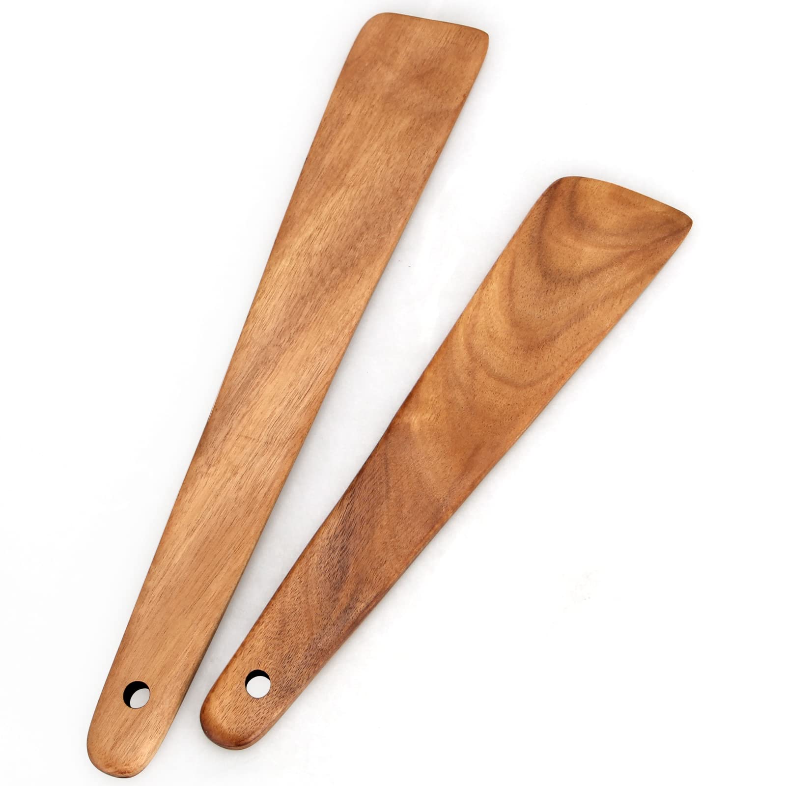 Amazon.com: 2 Pcs Teak Wooden Spatula Set Flat Kitchen Turner Spatula ...