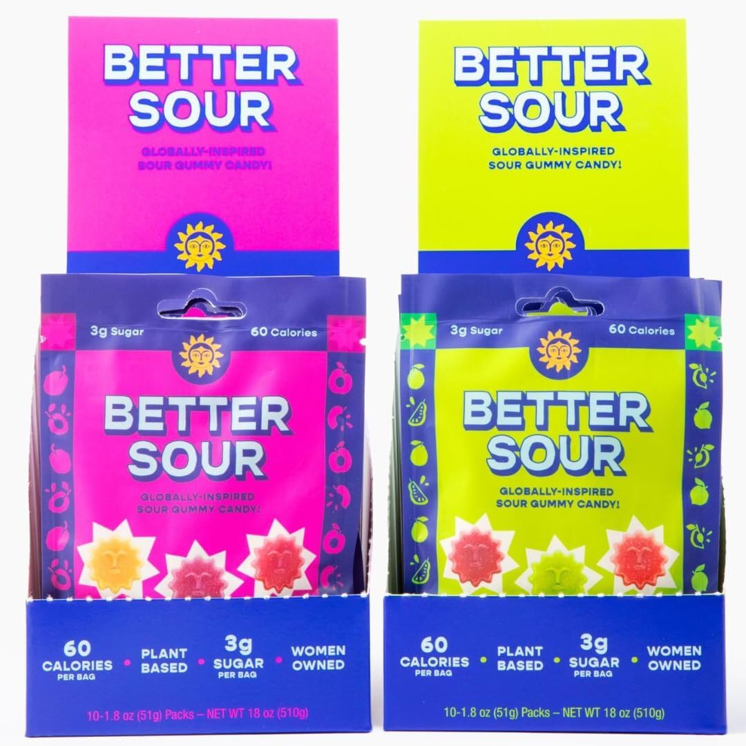 Amazon.com : Better Sour Gummies - Naturally Flavored, Plant-Based, Low ...