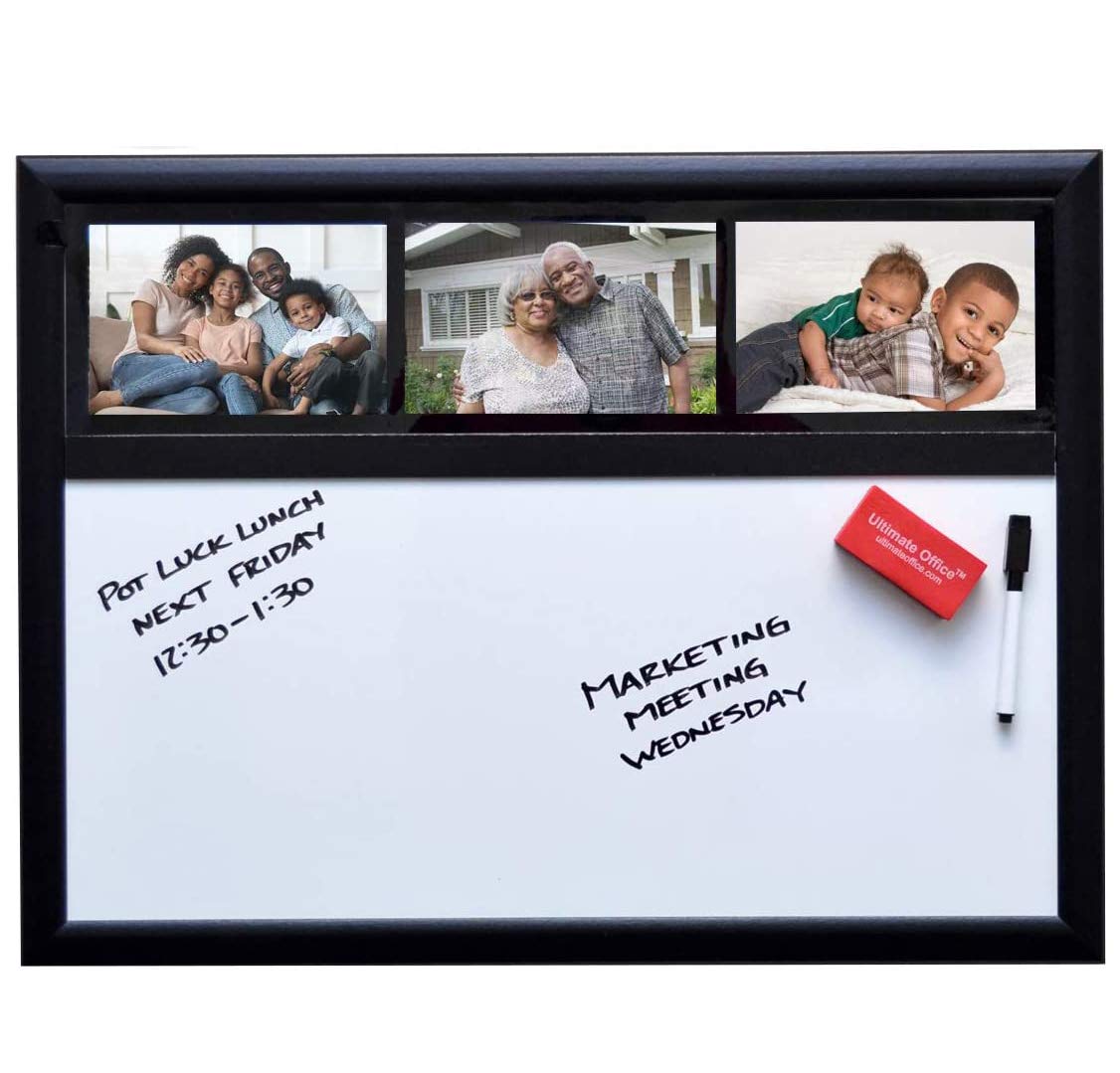 Ultimate Office Magnetic Whiteboard 24 x 18 Memo Board Plus, 3 Photo ...