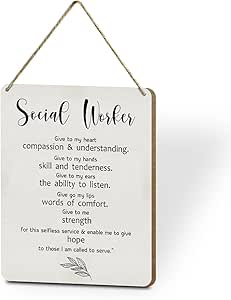 Amazon.com : Inspirational Social Worker Wall Art Office Decor Rustic ...