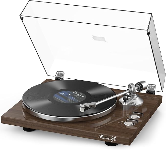 Amazon.com: Turntables Belt-Drive Record Player with Wireless Output ...
