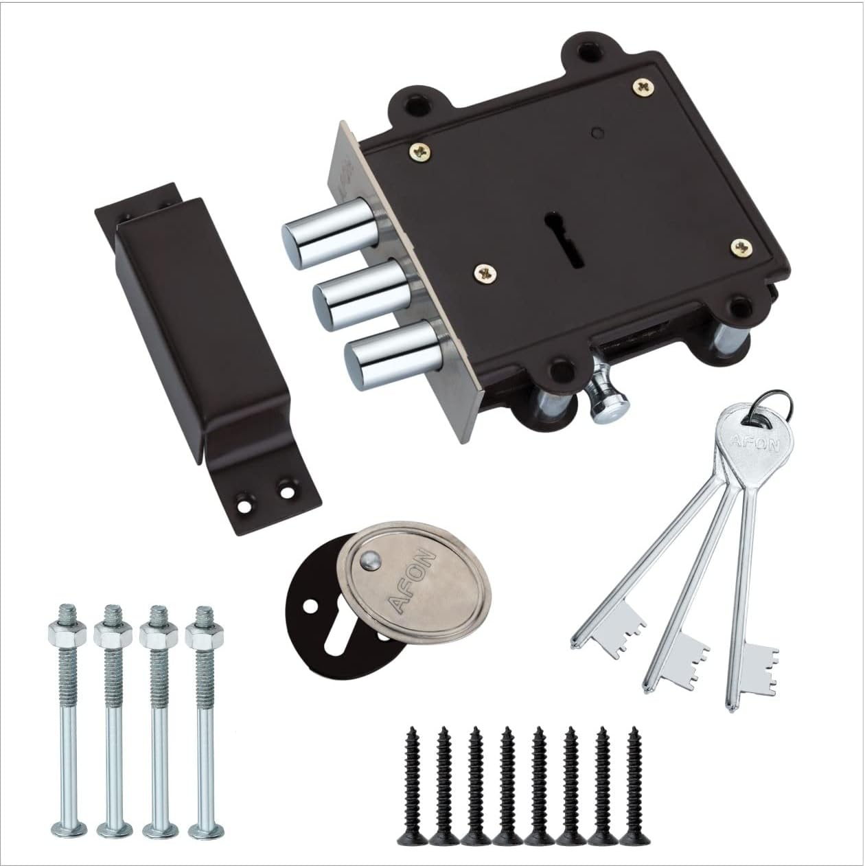 DUKE Bullet 2-1 100MM Heavy Main Door Lock with 3 Solid Bullet & 6 ...