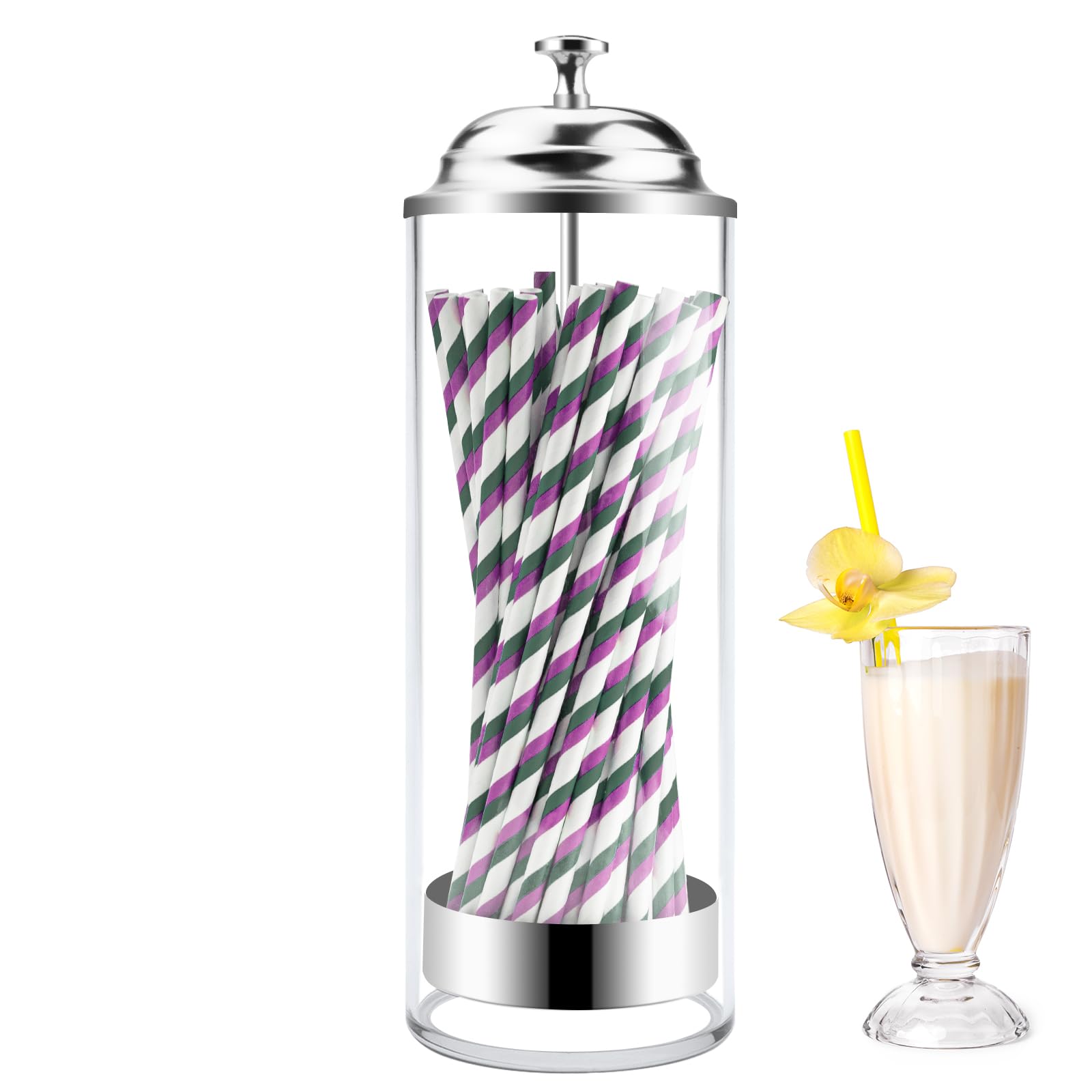 Amazon.com: Mevtok Glass Straw Holder for Standard Size Drinking Straws ...