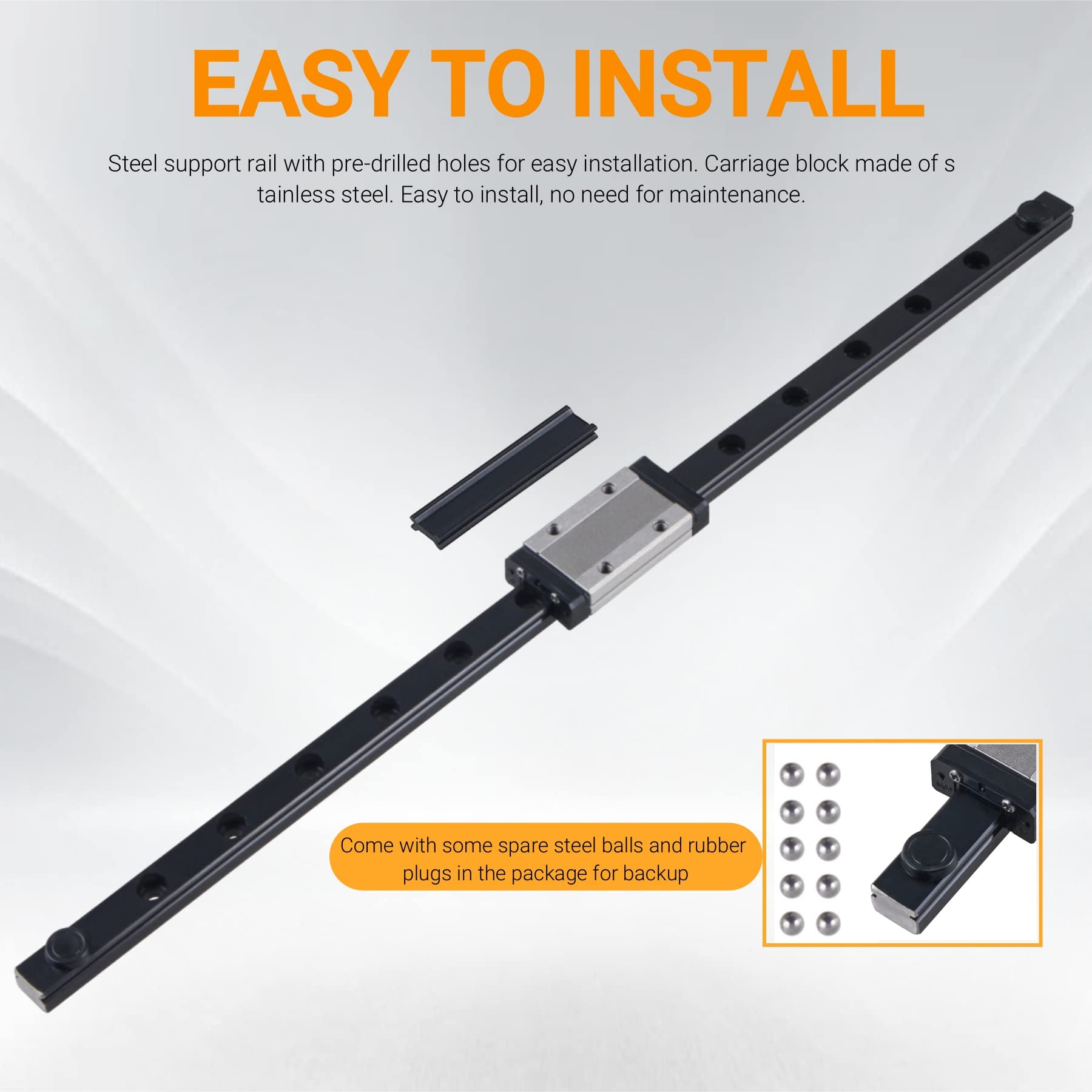 Snapklik.com : ANWOKIT 2pcs MGN12H Mini 350mm Linear Rail Guide Linear ...