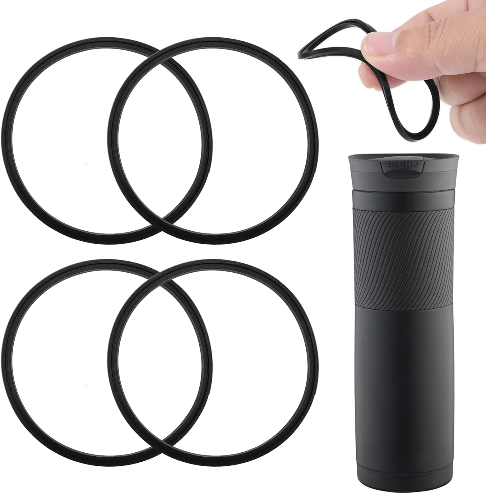 Amazon.com: 4Pcs Lid Rubber Gasket Replacement Leak Proof Silicone Cup ...