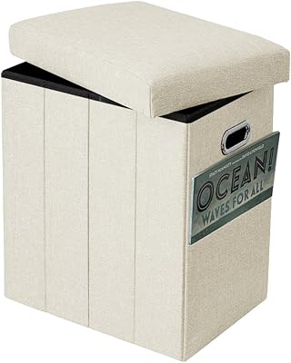 Amazon.com: Emosoon Tall Ottoman with Storage Collapsible Fabric Small ...